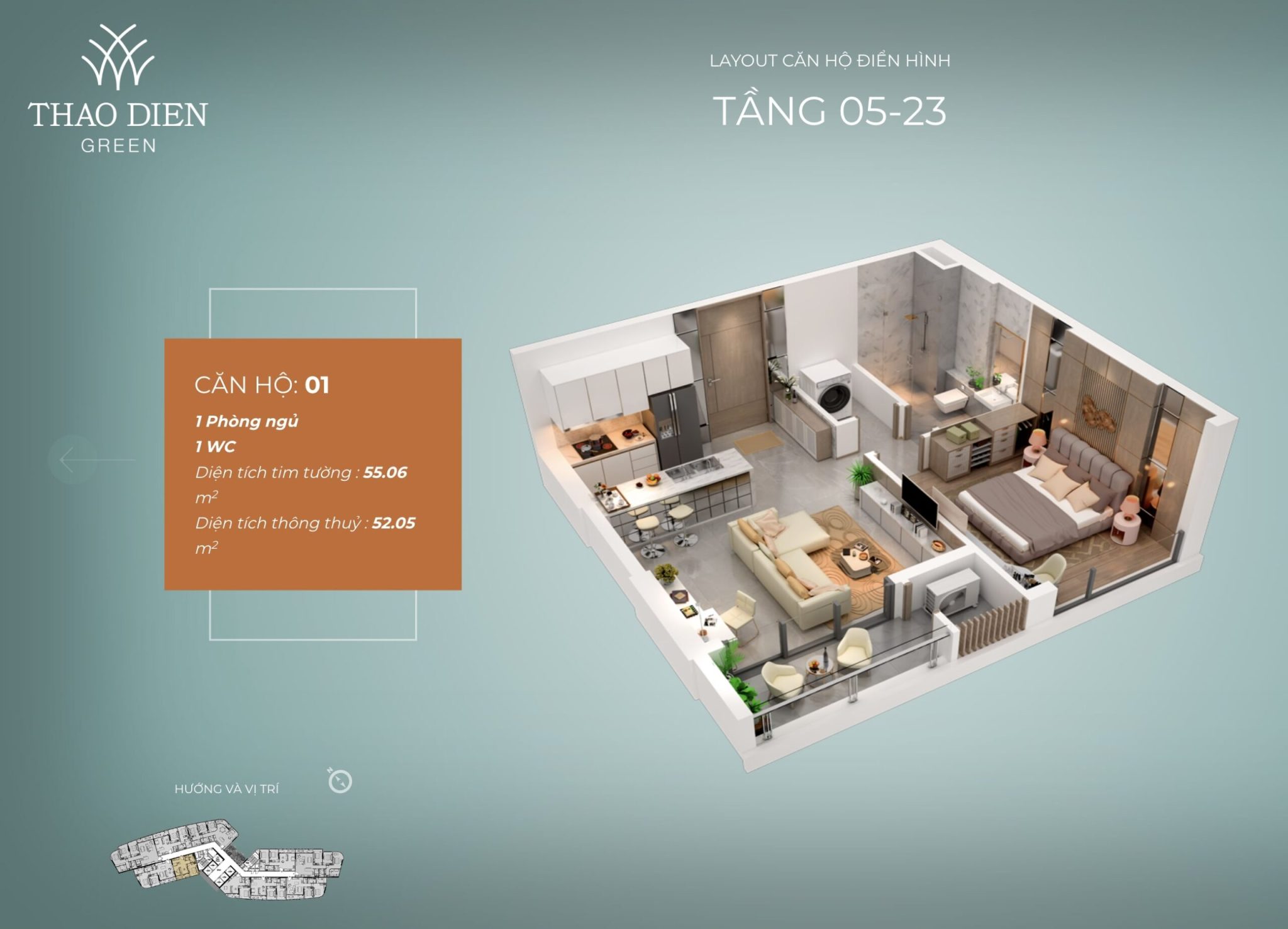 Mặt Bằng Căn Hộ Thảo Điền Green