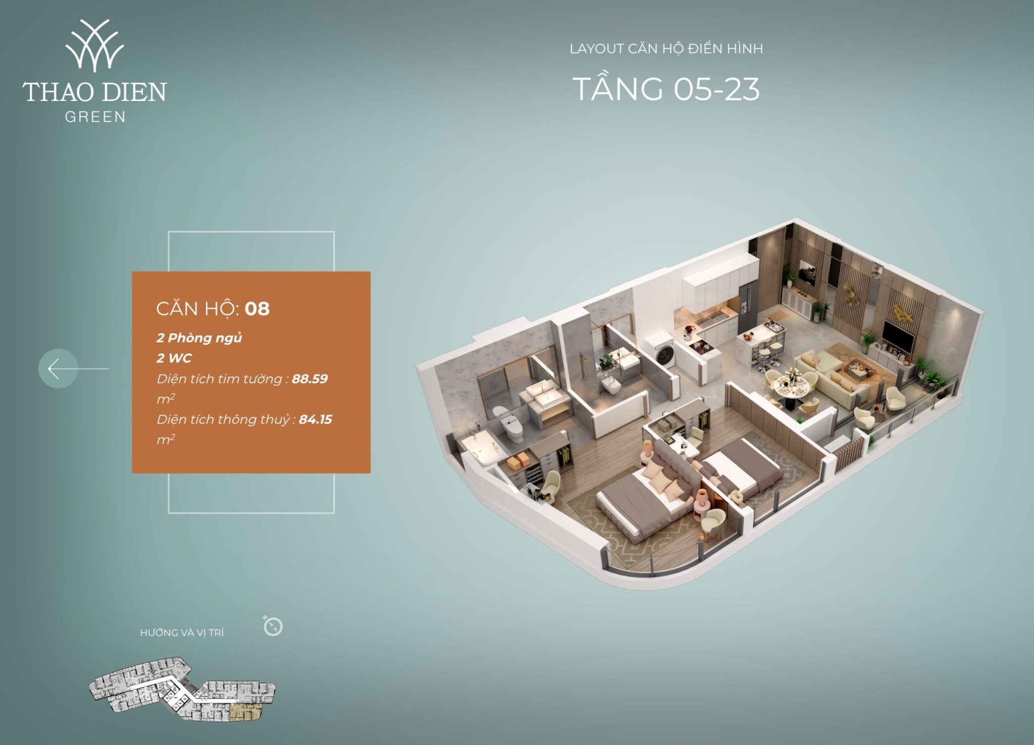 Mặt Bằng Căn Hộ Thảo Điền Green